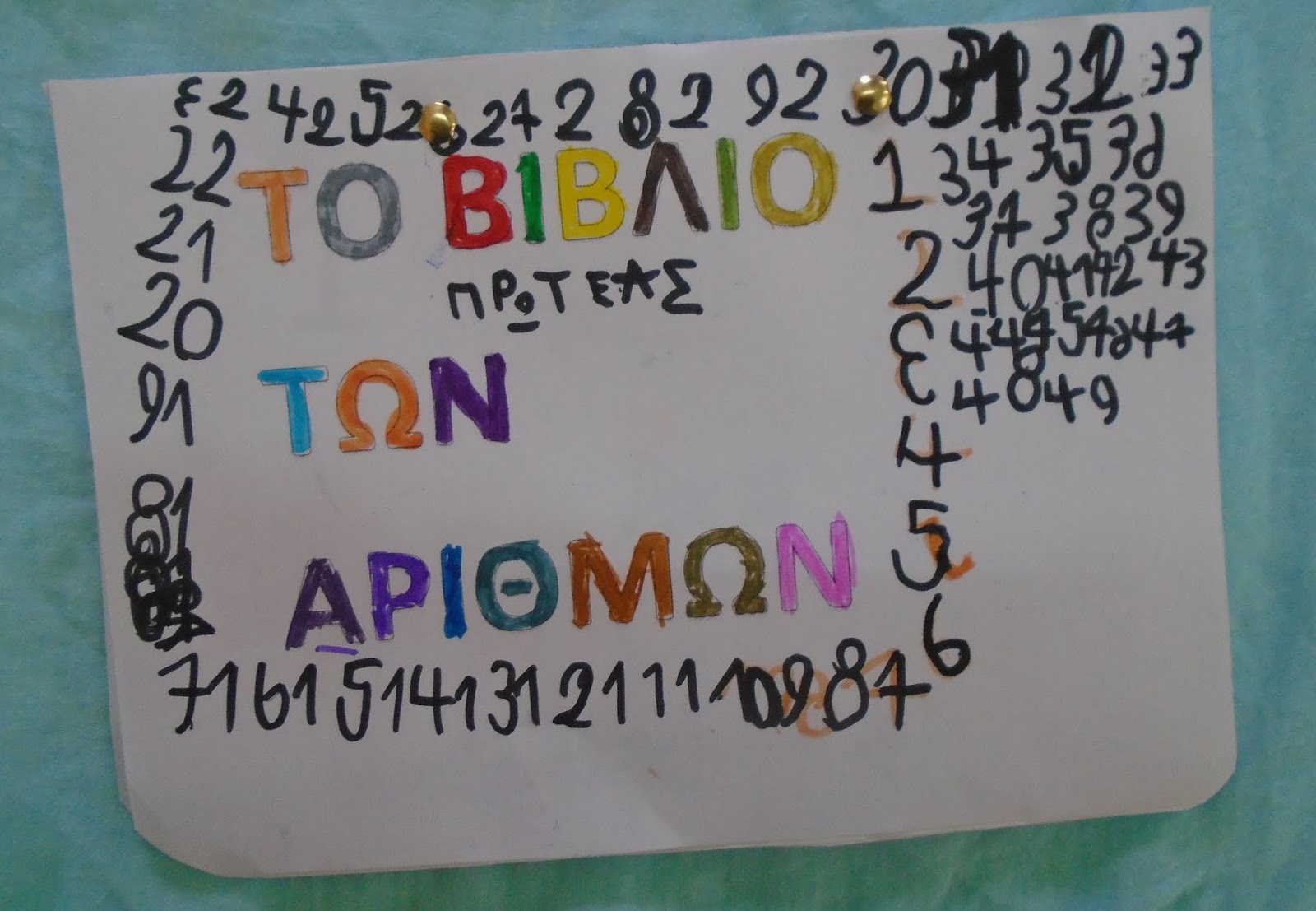 5 ΝΗΠΙΑΓΩΓΕΙΟ ΚΑΛΑΜΑΤΑΣ : ΤΑ ΒΙΒΛΙΑ ΤΩΝ ΑΡΙΘΜΩΝ
