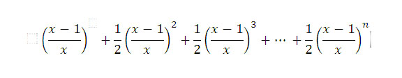 Write a program using following equation: ⁡((x-1)/x)+1/2⁡((x-1)/x)^2 +1 ...