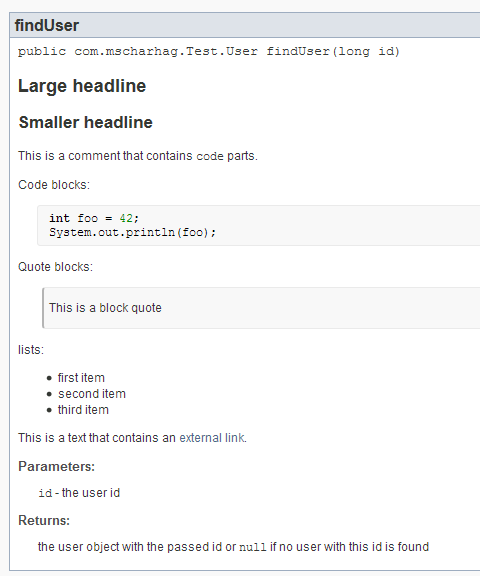 Using Markdown Syntax in Javadoc - DZone