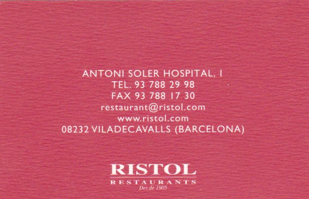 The traveler's drawer: RISTOL RESTAURANTS, Viladecavalls (Catalunya), Spain