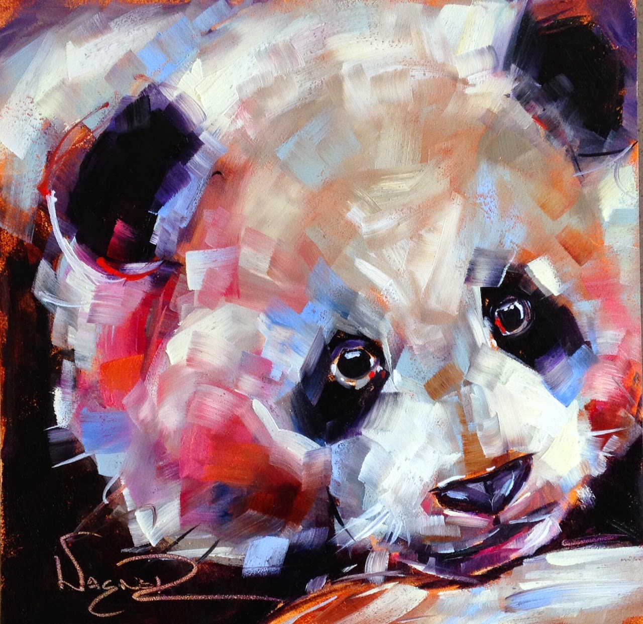 Olga Paints: ORIGINAL CONTEMPORARY PANDA BEAR PAINTING in OILS by OLGA ...