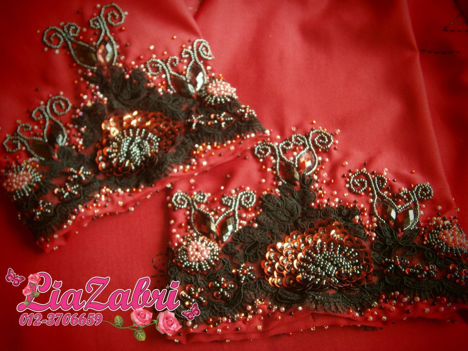 Sulaman Manik LiaZabri Golden Touch: Variasi Sulaman Border Lace
