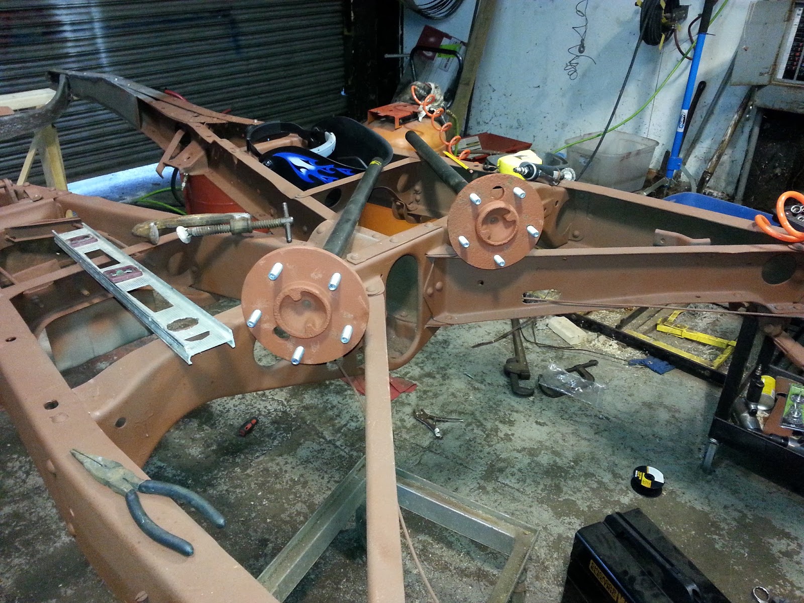 My 1936 Pontiac Restoration: Most of Chassis primed and rear end