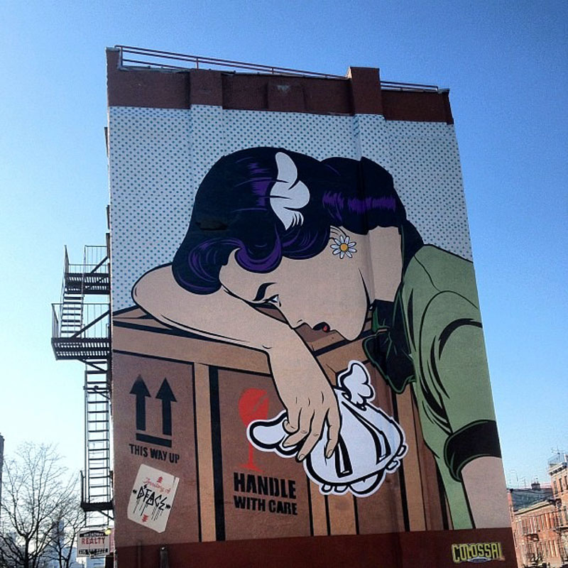 Dface “Handle With Care” New Mural In NYC – StreetArtNews