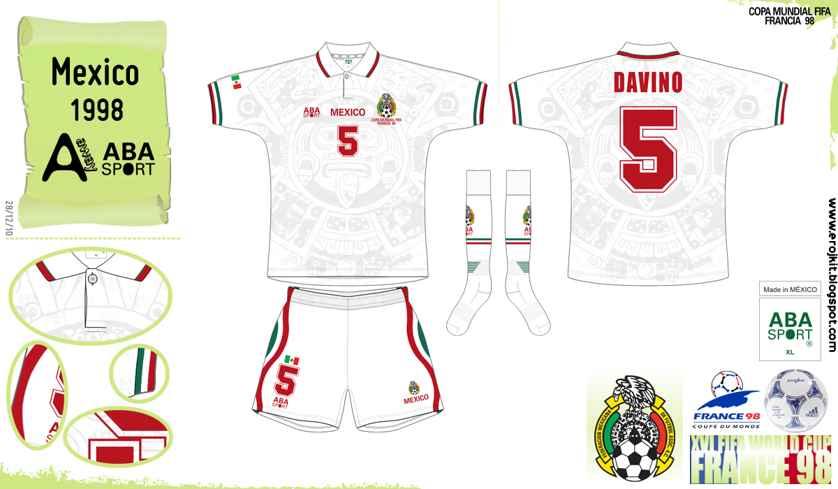 Kit Design, by eroj: 1998 México (Home e Away)