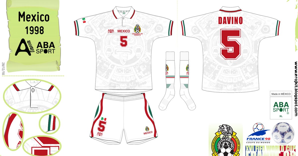 Kit Design, by eroj: 1998 México (Home e Away)