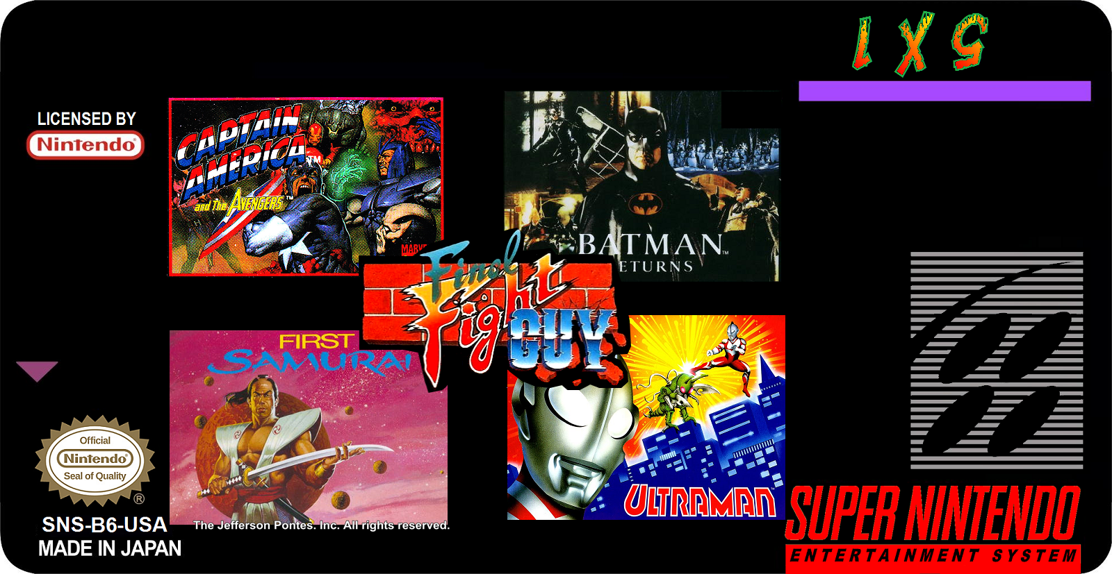 Super Nintendo Labels: Label 5 in 1 Versão 4