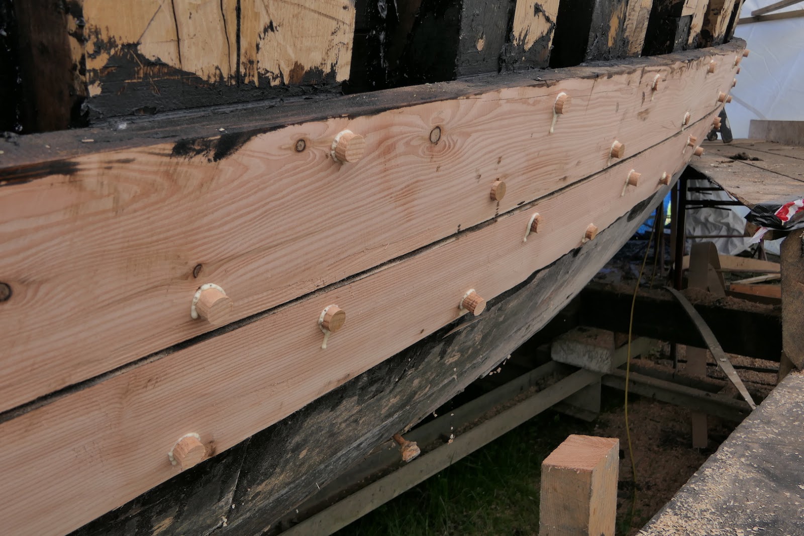 Shamrock (A Tamar Sailing Barge): Preparing and Fitting Hull Planks