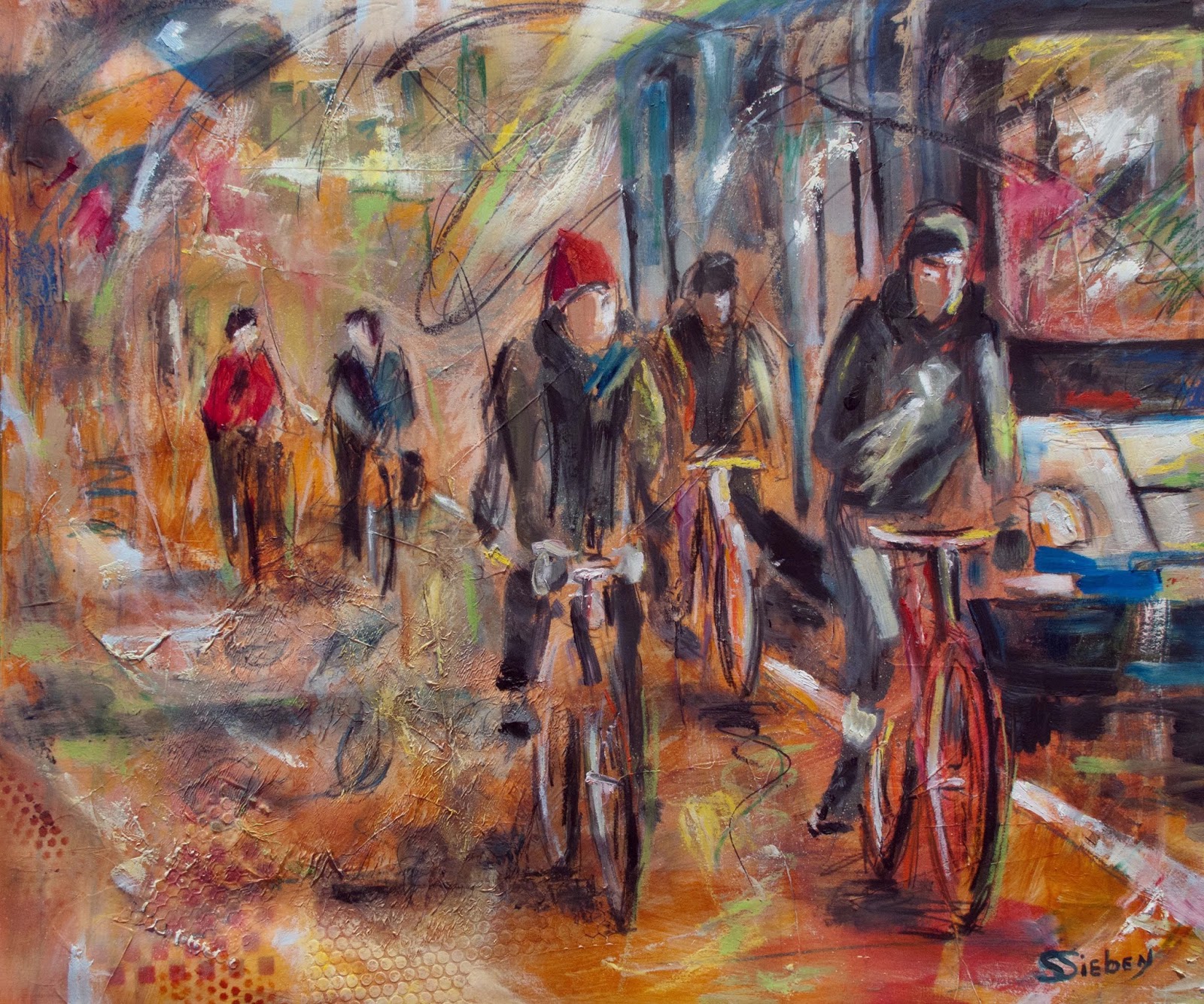 Contemporary Artists of Arizona: “Bicycle Path” - Impressionist mixed ...