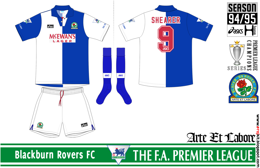 Kit Design, by eroj: 1994-95 Blackburn Rovers (Home e Away)