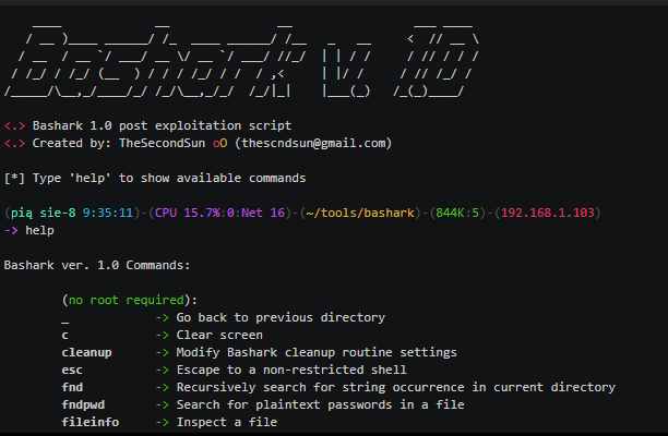 Bashark Post Exploitation Toolkit Written In Pure Bash Hackers Online Club Hoc