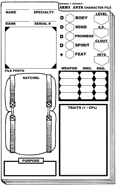 The Splintered Realm: Army Ants Character Sheet