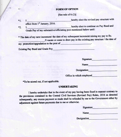 Seventh CPC - Form of Option