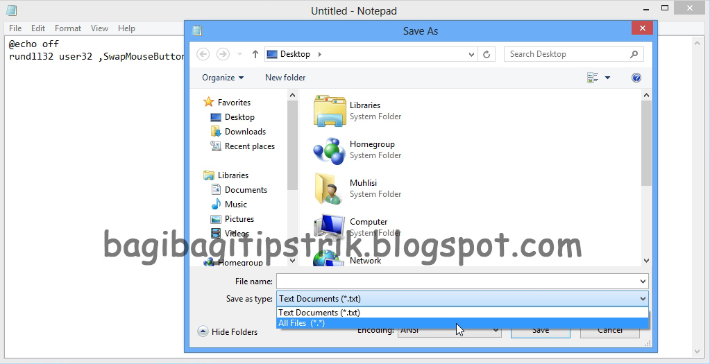 Swapping Right Click and Left Click on Your Mouse Using Bat File