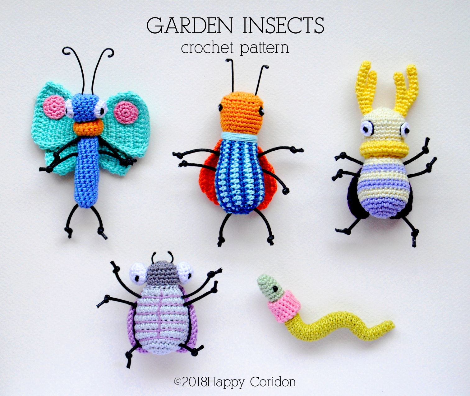Garden insects amigurumi pattern