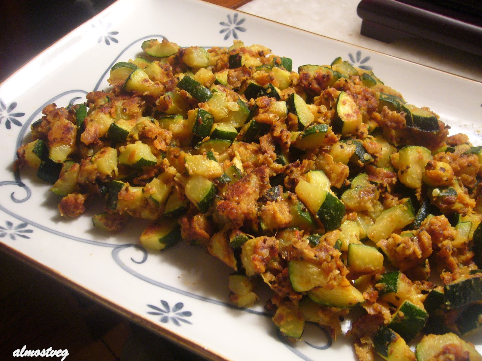 Sauteed zucchini with chickpea flour