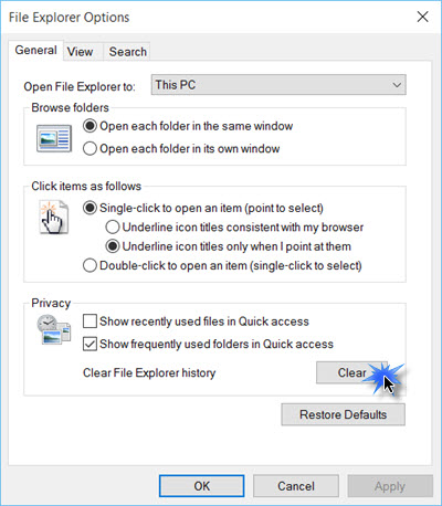 Delete Windows Explorer Address Bar History In Windows
