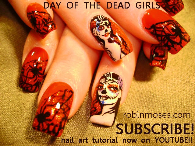 Nail Art by Robin Moses: "halloween nails" "skull nails" "day of the ...