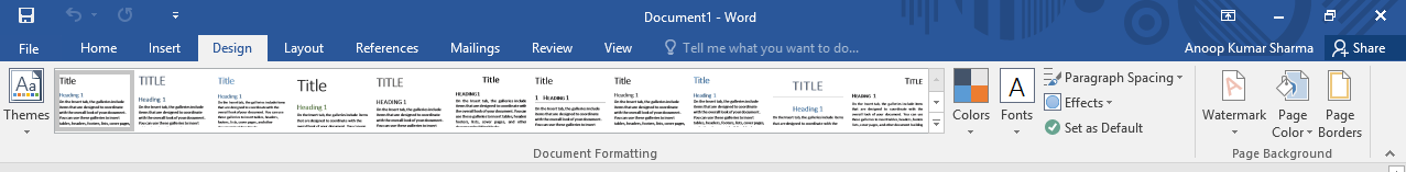 DESIGN MENU | MS WORD 2016 TUTORIAL | SCIENCE TUTOR DESIGN MENU | MS WORD 2016 TUTORIAL | SCIENCE TUTOR