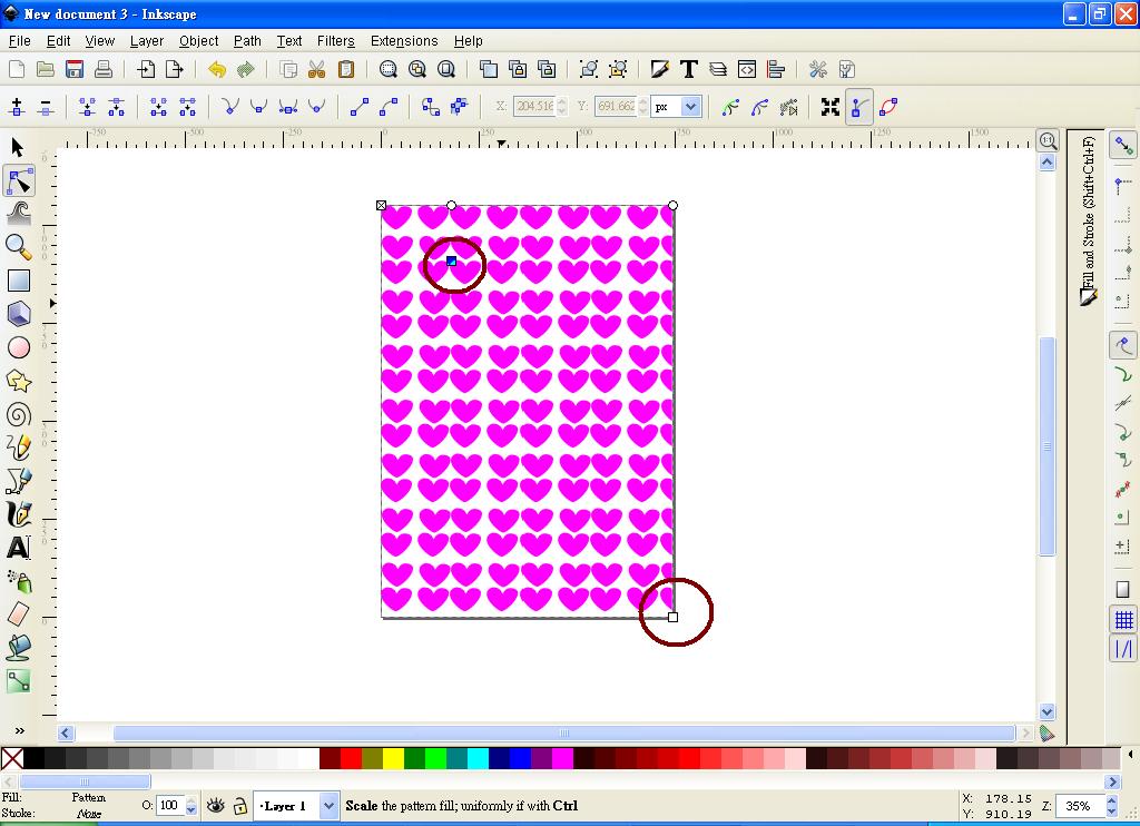 One for all,all for one.: Inkscape 使用物件填滿 Object to Pattern