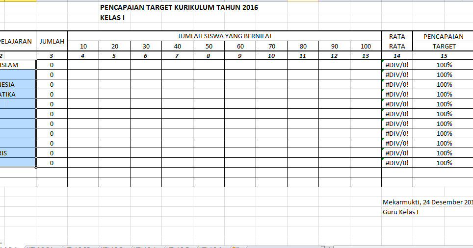 Contoh Format Pencapaian Target Kurikulum SD, SMP, SMA Terbaru - MATA SISWA