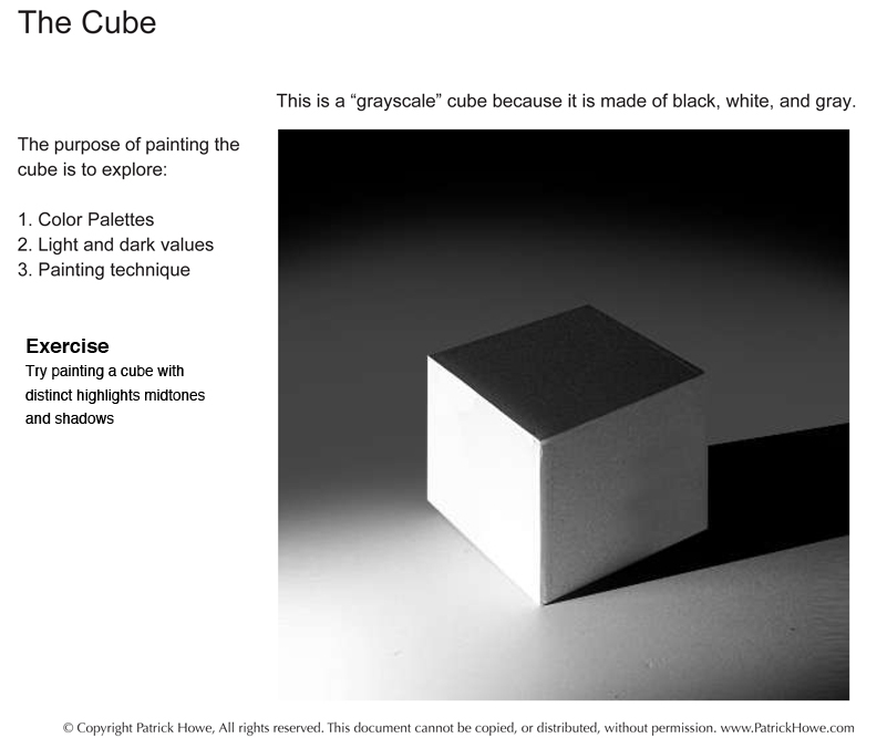 Patrick Howe's Oil Painting Student Blog: CUBE EXERCIZES