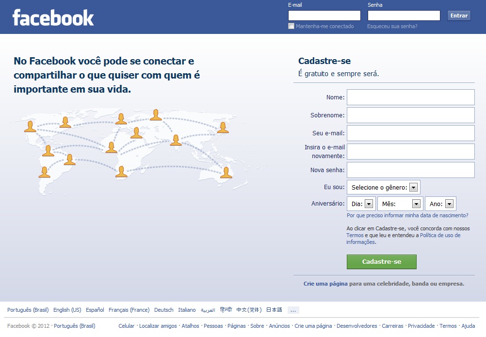 Click para entrar:: Como criar um Facebook?