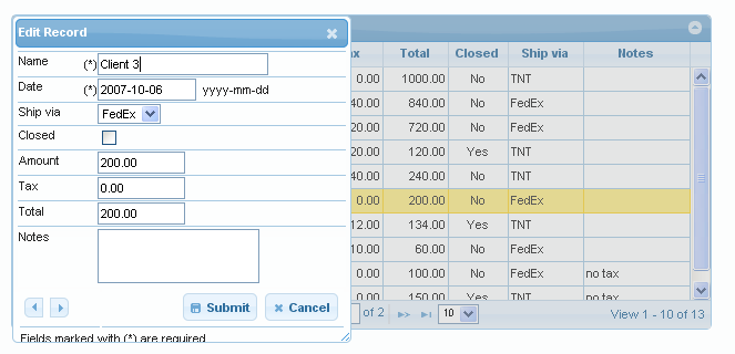 [jqGrid] jqGrid에서 제공하는 기능 및 기본구조