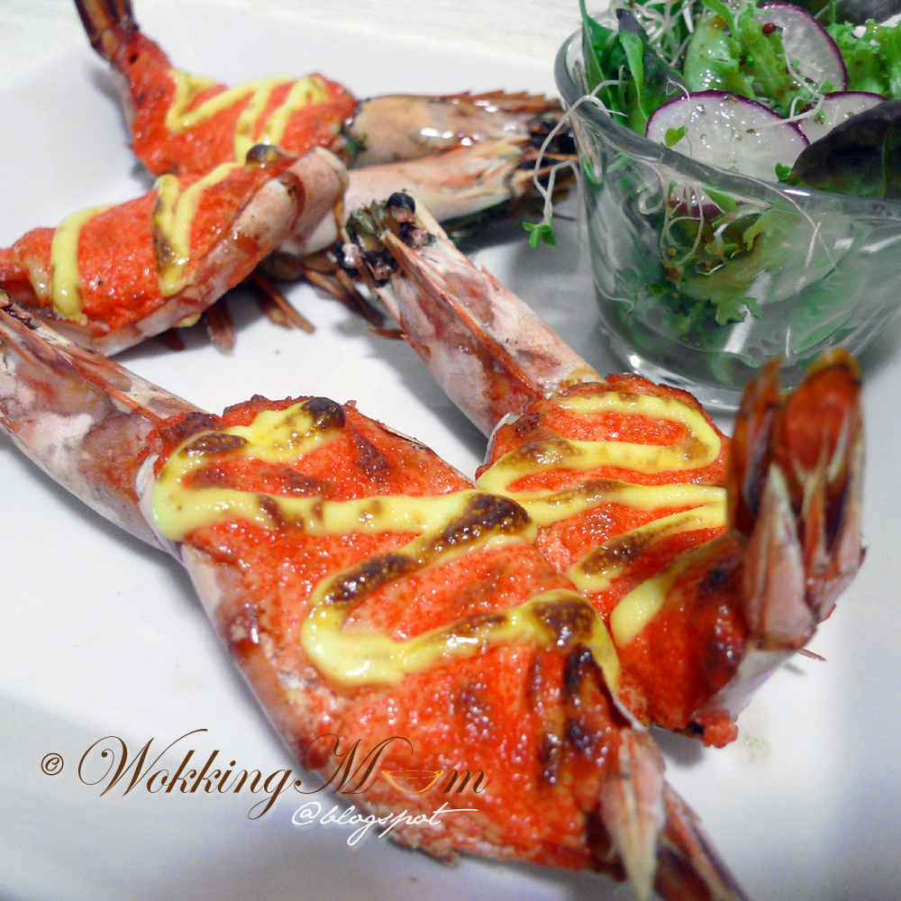 Let's get Wokking!: Oven Grilled Ebi Mentaiyaki 明太子焗大虾 | Singapore Food ...