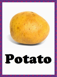 Kindergarten Worksheets: Vegetables Flashcards - Potato