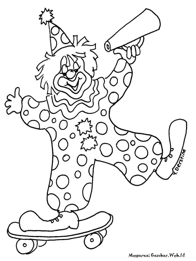 Mewarnai Gambar Badut | Mewarnai Gambar