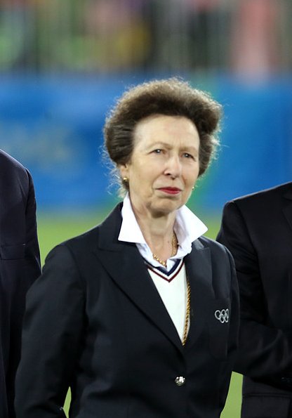 Princess Anne at the medal ceremony for Men's Rugby