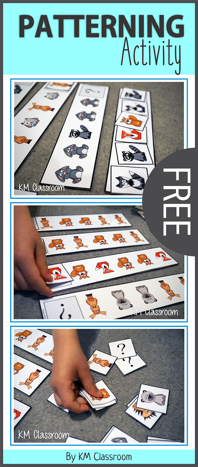 KM Classroom: FREE Woodland Animal Patterning Activity