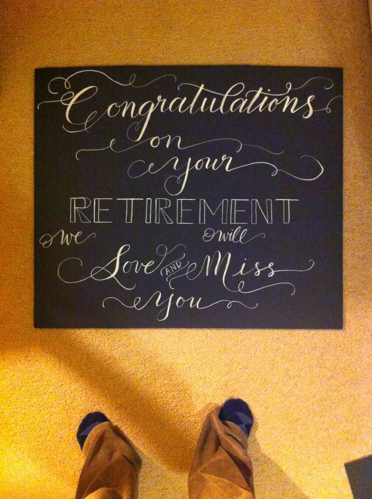 Joie de Vivre Calligraphy: Calligraphy for a retirement party