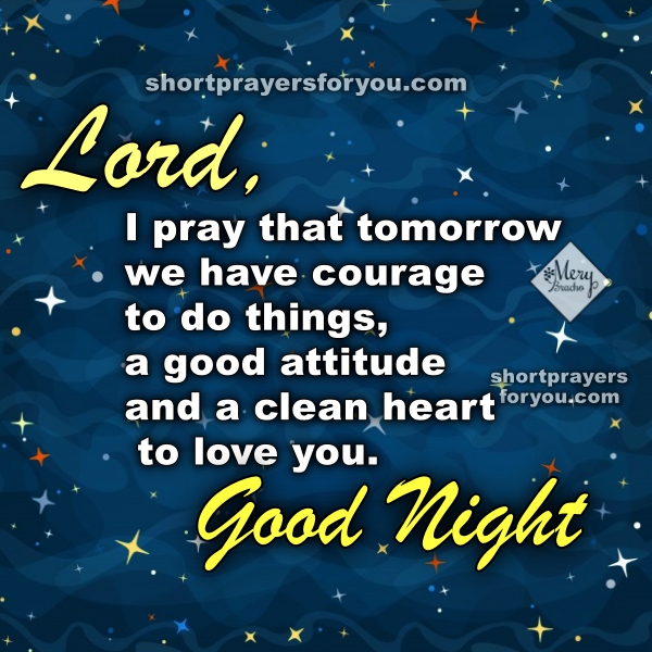 Short Prayer, Good night, Lord, thank you for taking care