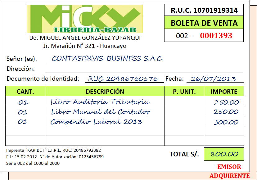 Aprendiendo cada día más: Comprobantes de pago