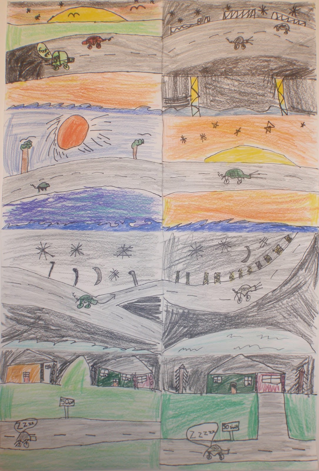Burr Elementary Art: 1st Grade 8-Panel Comics