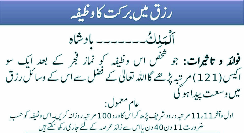 Al Malik Asmaul Husna Wazifa for Rizq - Bhai Hanfi Wazaif and Taweez