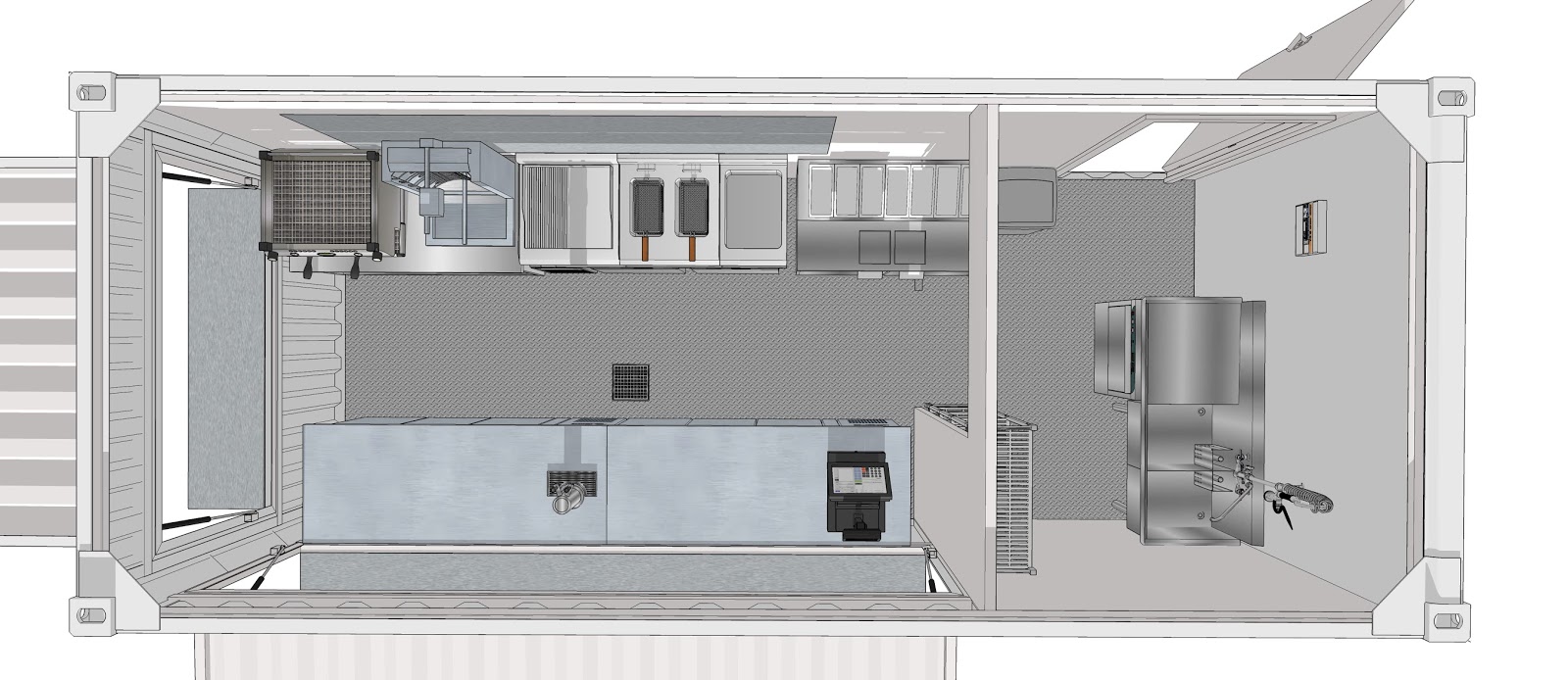 Container aménagé restaurant snack