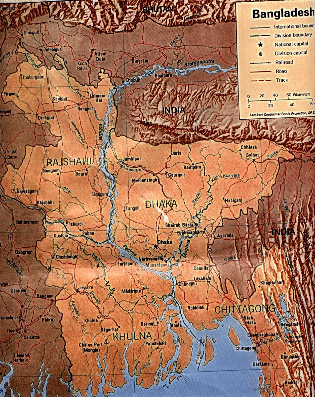 BANGLADESH - GEOGRAPHICAL MAPS OF BANGLADESH