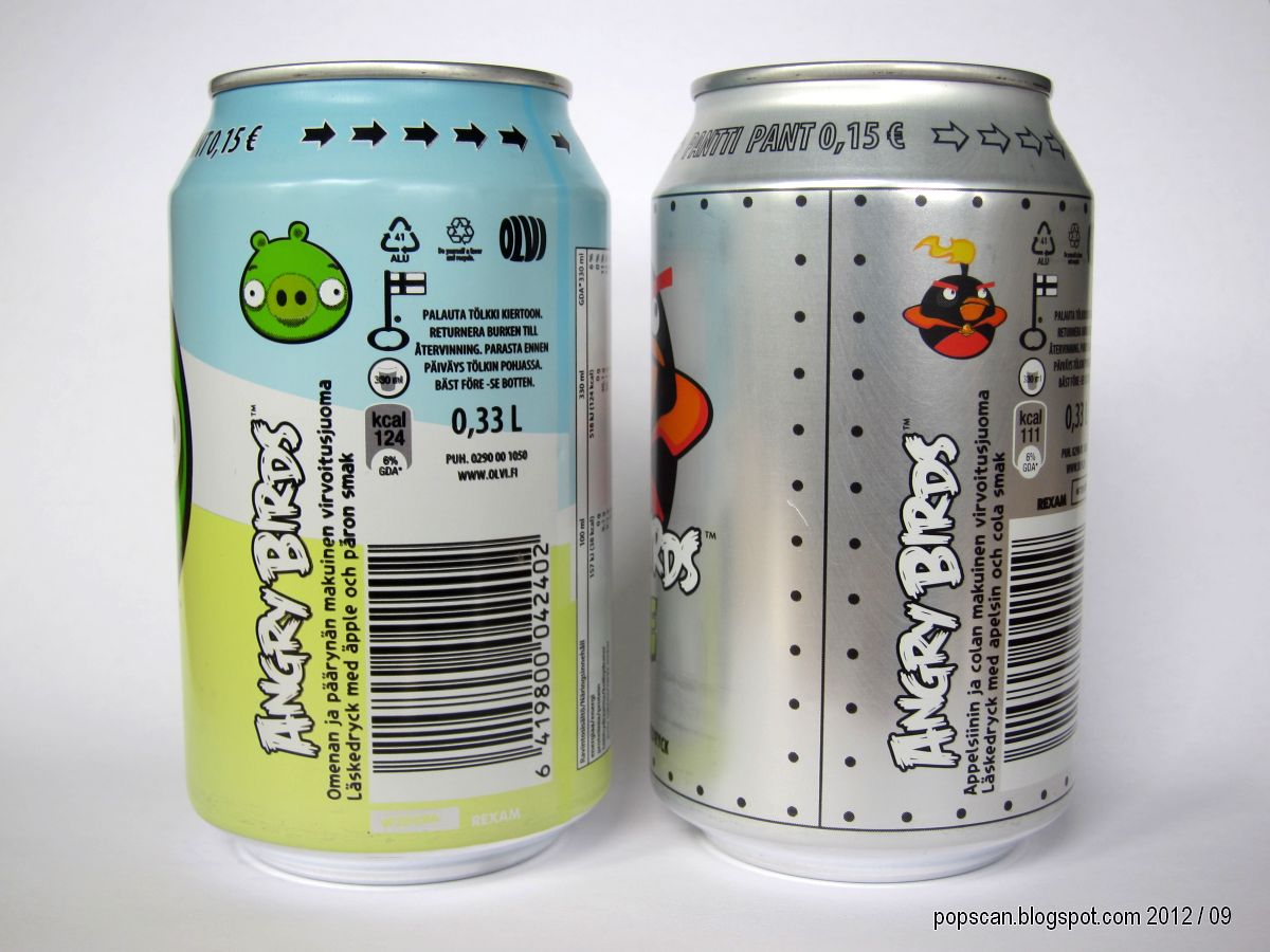 Popscan: New Angry Birds soda cans - Lagoon and Comet
