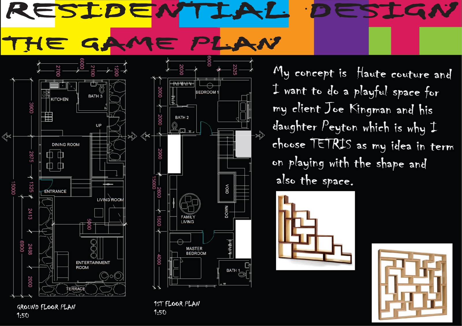 My portfolio: Residential Design - Game plan (tetris)