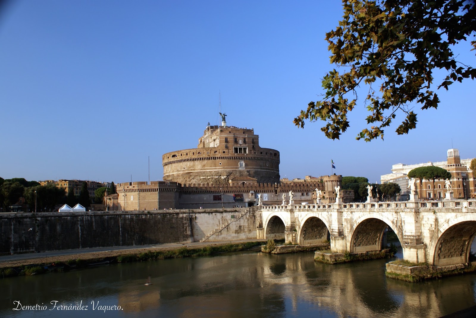 Roma (Italia) Rio Tiber y Castillo de Sant'Angelo (Mausoleo ...