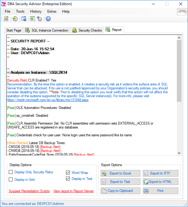 The SQL Server and .NET Hub: Announcing DBA Security Advisor - A Security Tool for SQL Server