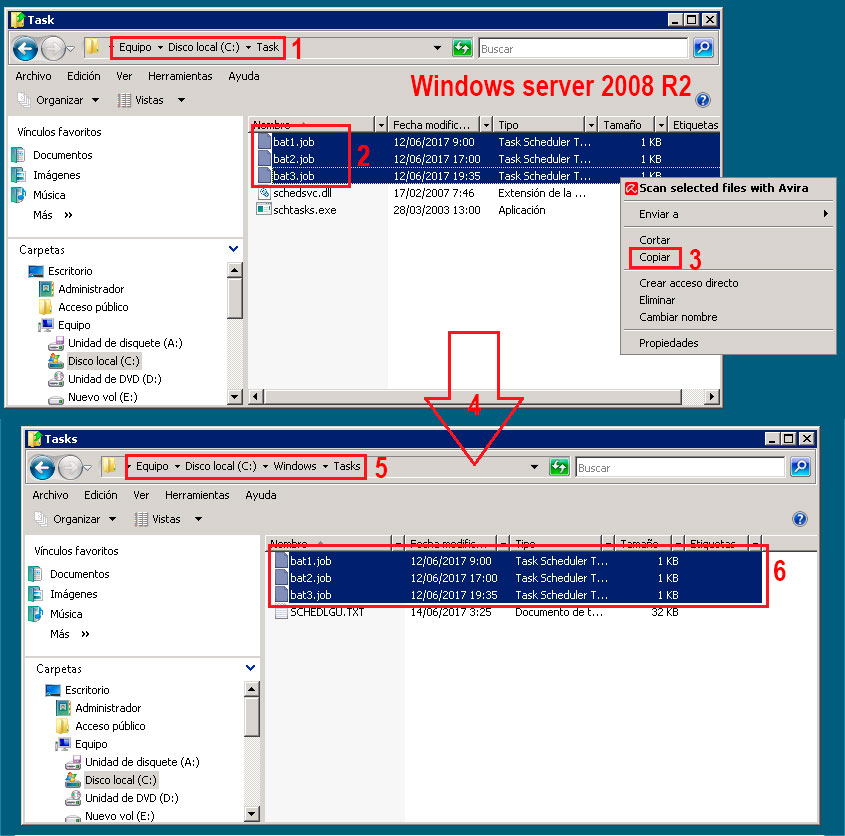 Pantallazos.es: Windows server 2003: Transferir tareas programadas a ...