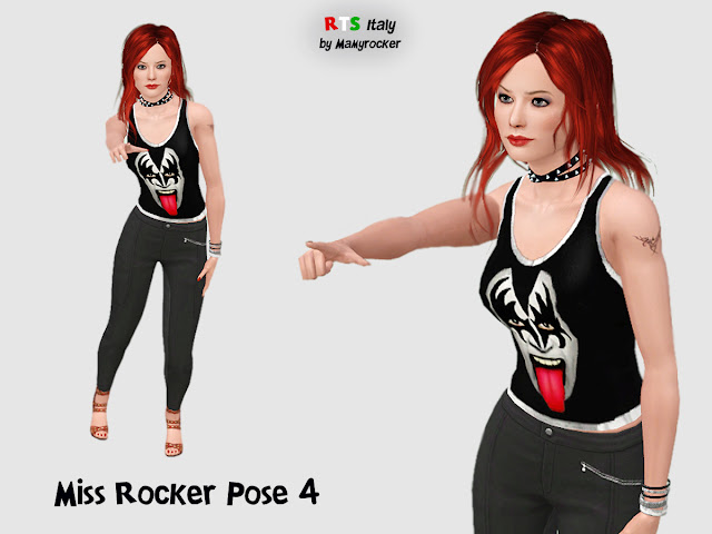 Rock The Sims Italy \m/: MISS ROCKER POSES (My first!)
