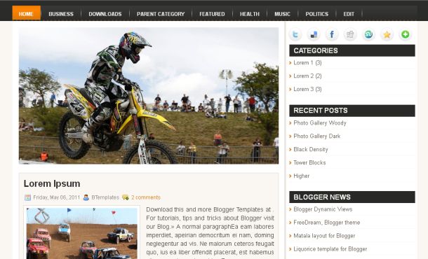 Gray Magazine Blogger Layout Template