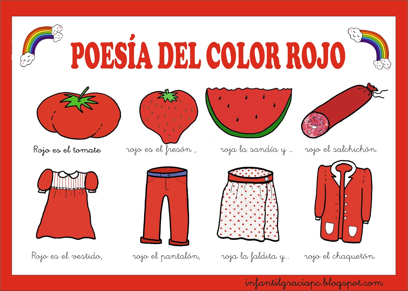 Peces de colores : ROJO, ES EL TOMATE