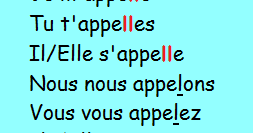 la France en ligne: le verbe s'appeler au présent