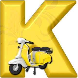 M. Michielin Alphabets: YELLOW ALPHABET MOTO SCOOTER LAMBRET PNG